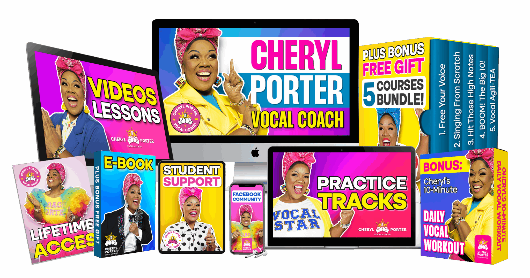 5 Singing Courses + Daily Vocal Workout by Cheryl Porter